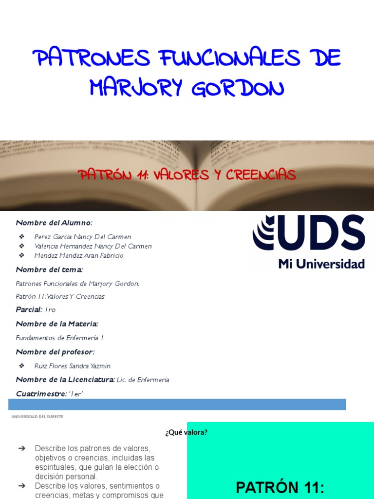 Patrón 11: Valores y Creencias en Salud | PDF | Significado de la vida ...