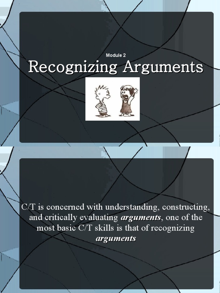 Recognizing Arguments ST HO2 | PDF | Argument | Reason