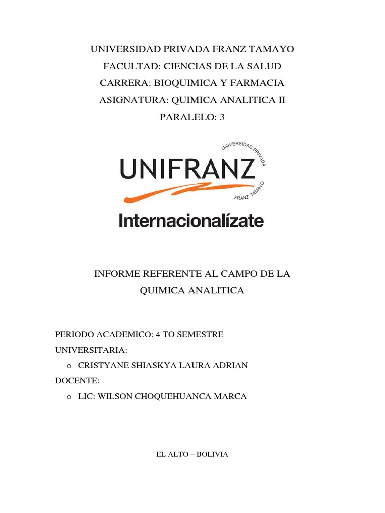 Informe QAN Intro | PDF | Equilibrio químico | Mole (Unidad)