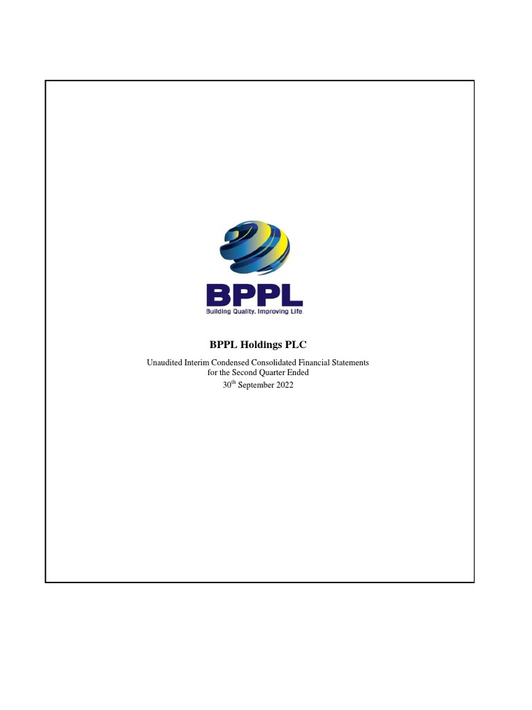 BPPL Holdings PLC | PDF | Financial Statement | Dividend