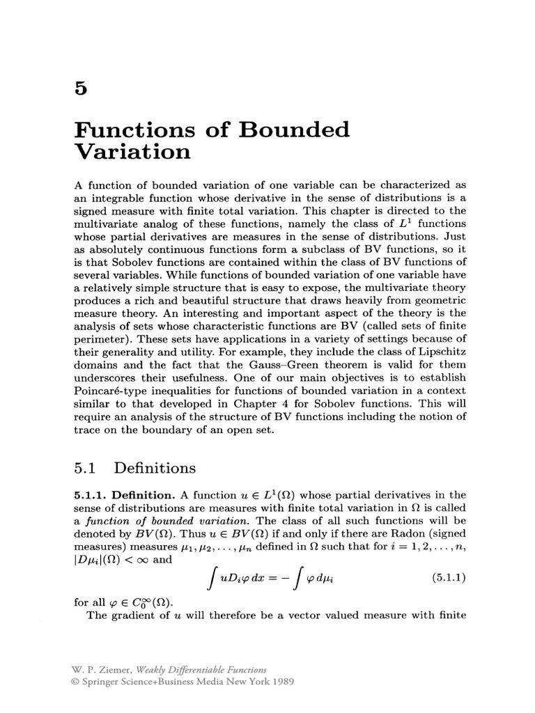 Weakly Differentiable Functions Volume 120 - Functions of Bounded ...