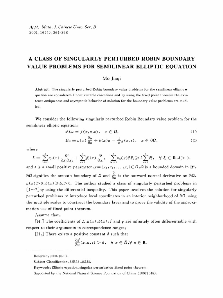 A Class Of Singularly Perturbed Robin Boundary Value Problems For Semilinear Elliptic Equation