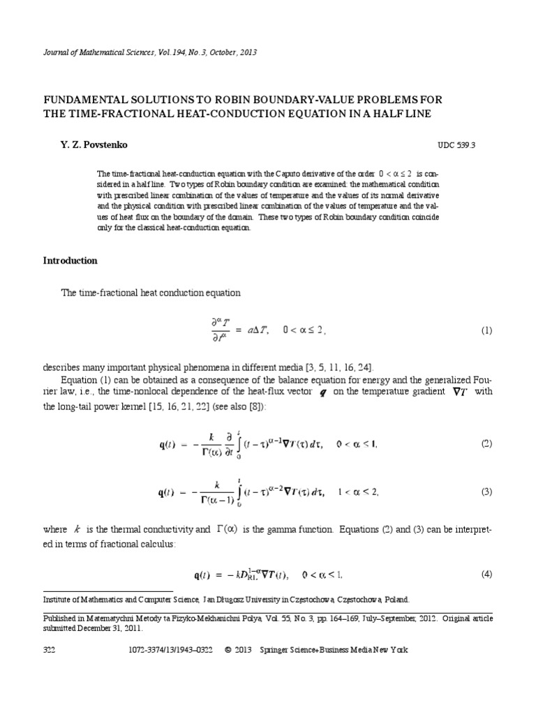Fundamental Solutions To Robin Boundary-Value Problems For The Time | PDF | Boundary Value ...