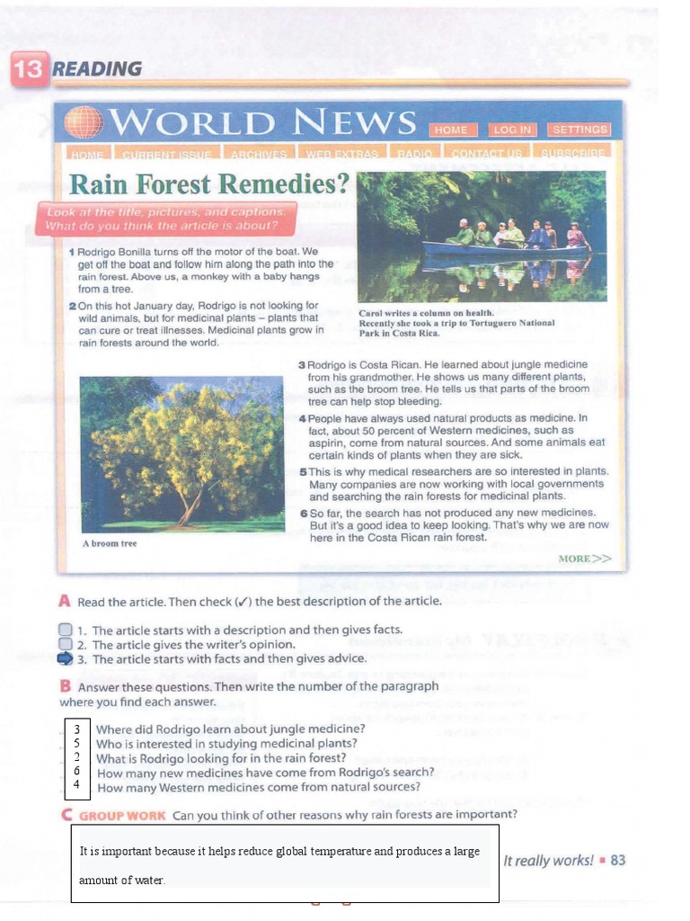 Reading Rain Forest Remedies Ingles | PDF