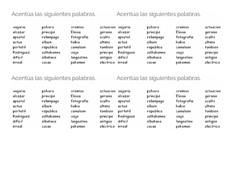 Palabras para Centuar | PDF