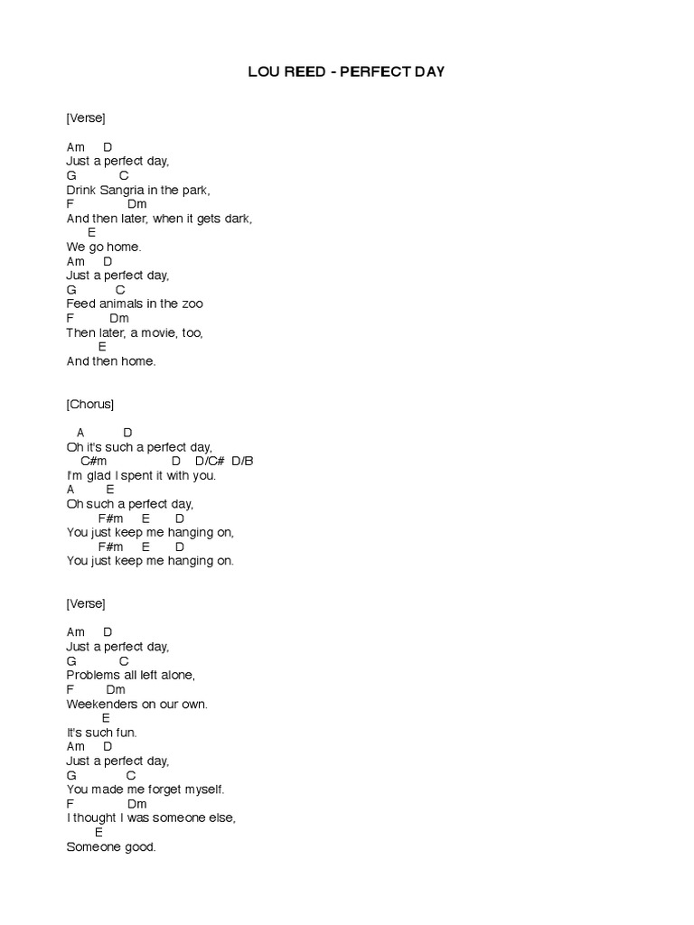 Lou Reed Guitar Chords