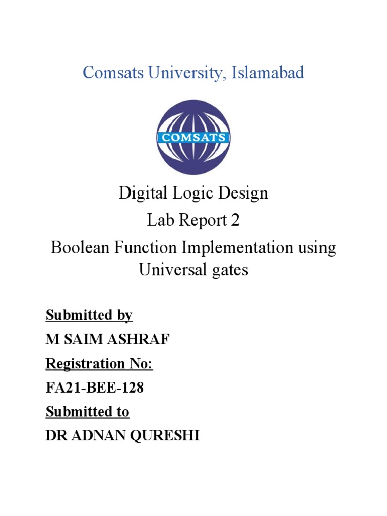 Lab 2 | PDF | Logic Gate | Theoretical Computer Science