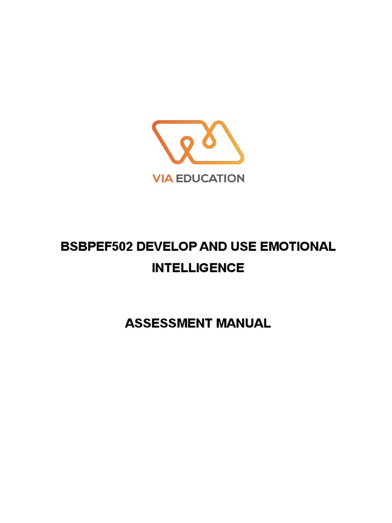 BSBPEF502 Assessment Manual V1.0 | PDF | Emotional Intelligence | Stress (Biology)