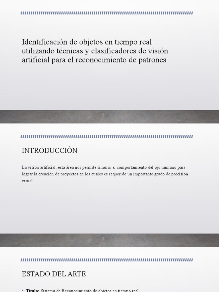 Identificación de Objetos en Tiempo Real Utilizando Técnicas | PDF ...