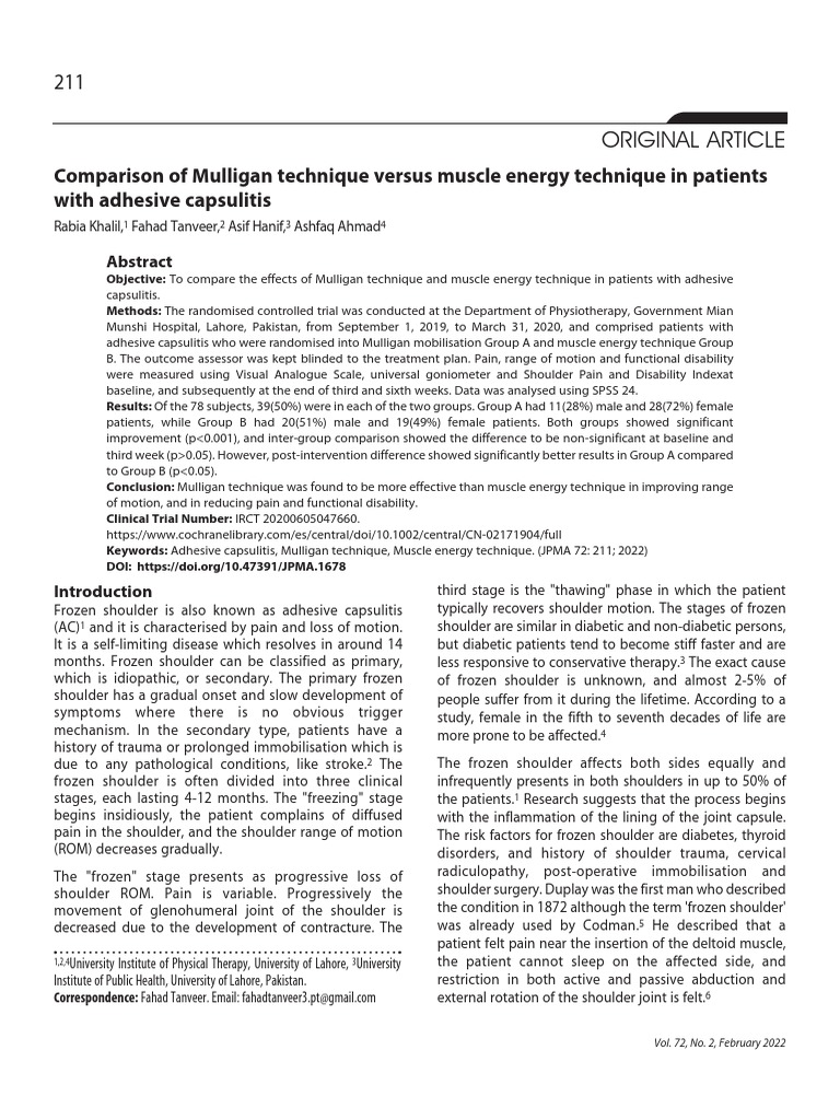 Mulligan vs. Muscle Energy Techniques | PDF | Joints | Human Anatomy