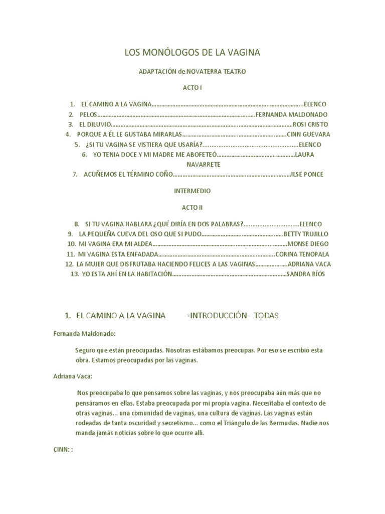Monólogos de La Vagina - Adaptación | PDF | Violación | Amor
