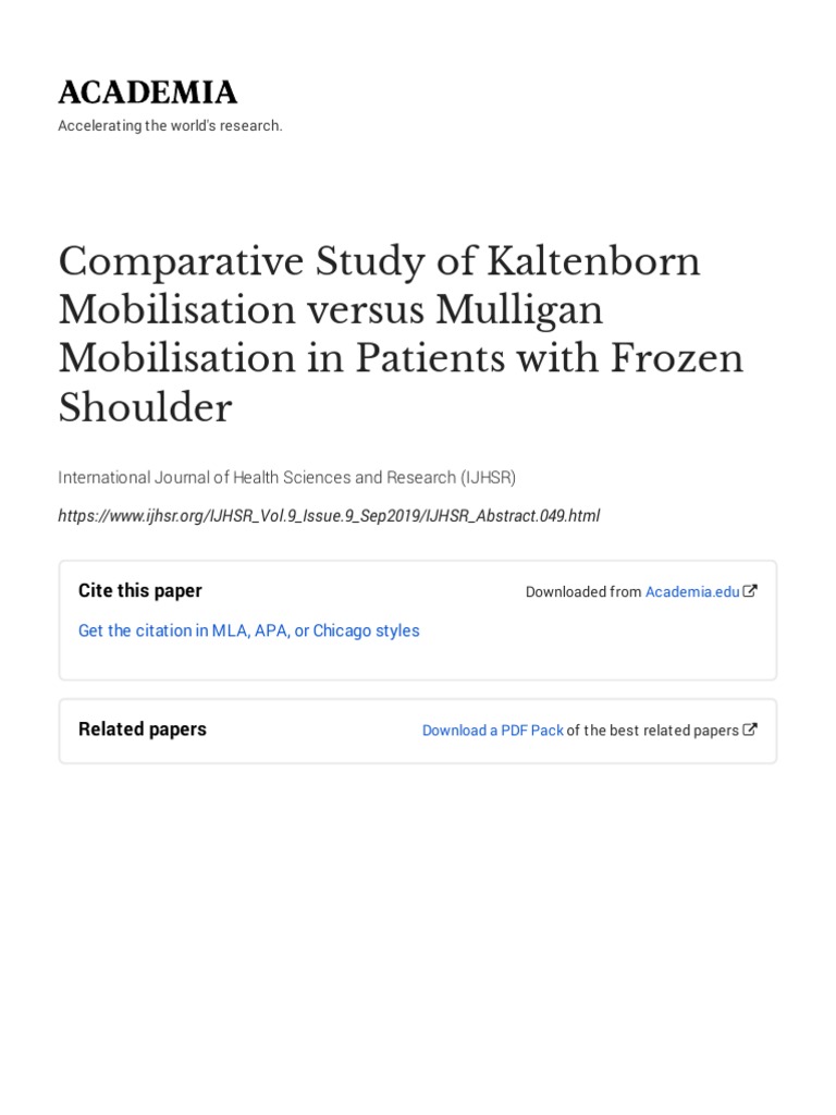 Comparacion de Kaltenborn Versus Mulligan Ingles | PDF ...