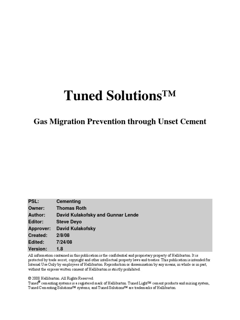 Gas Migration Playbook | PDF | Casing (Borehole) | Pressure