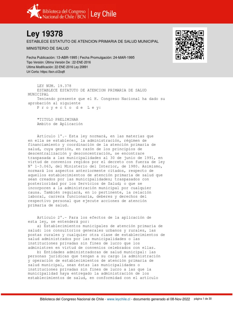 Ley 19378 | PDF | Servicio Civil | Salario