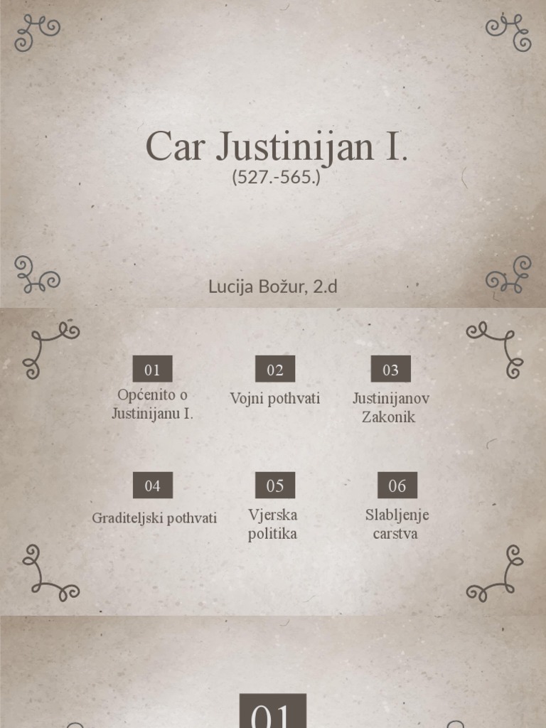 Justinijan 1.,lucija Bozur, 2.d | PDF