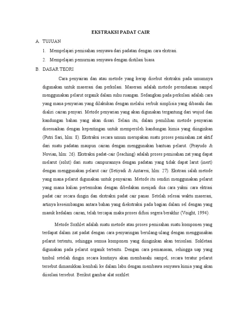 Ekstraksi Padat-Cair: Metode dan Hasil | PDF | Memasak, Makanan ...