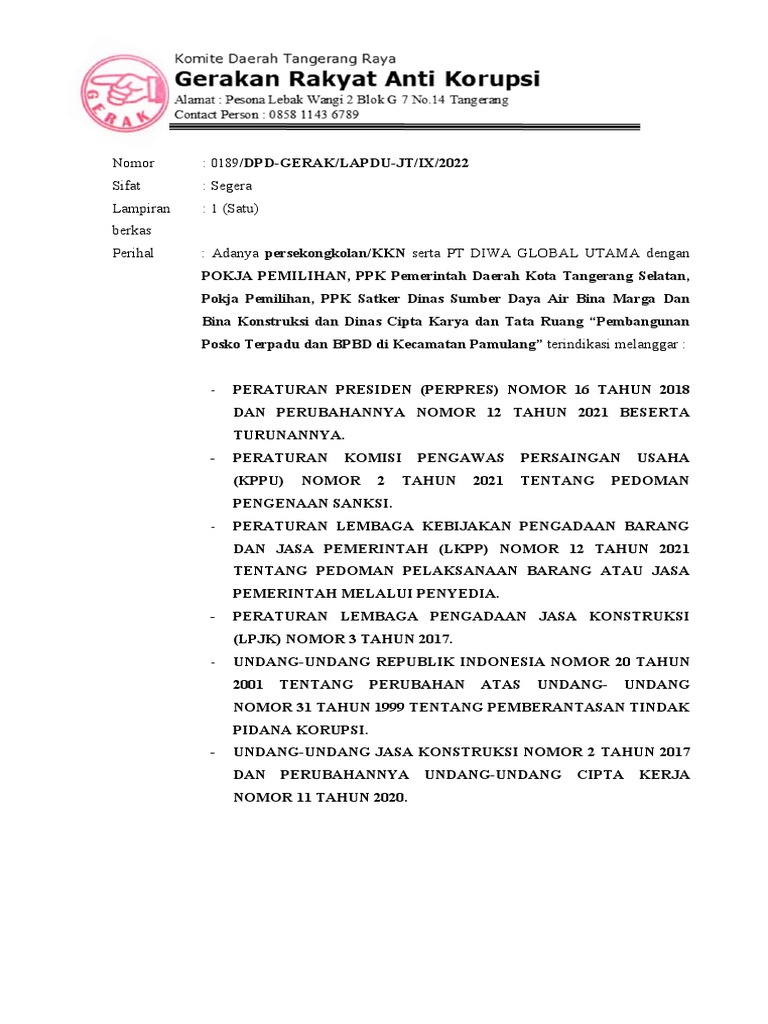 Dugaan KKN PT Diwa Global Utama | PDF | Ilmu Sosial