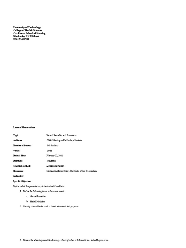 Research Plan Example Pdf For Students