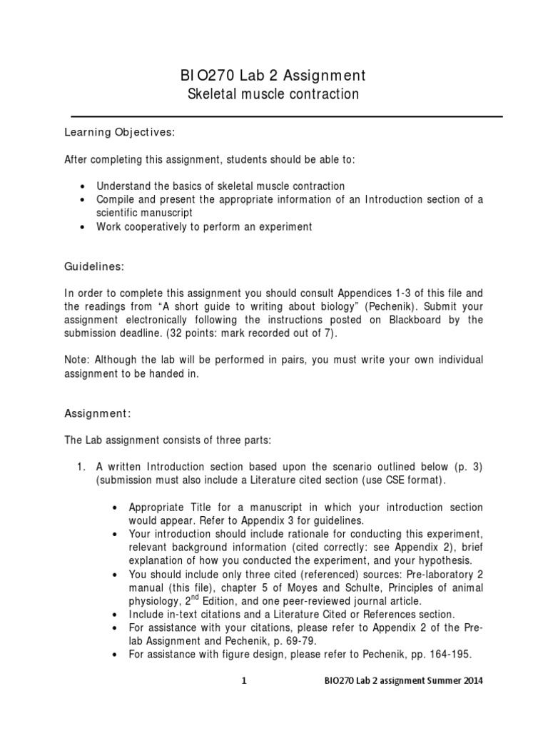 BIO270 Lab 2 Assignment Summer 2014 | PDF | Science & Mathematics ...