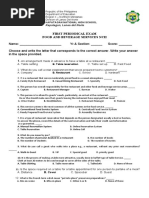 1st Quarter Exam in FBS | PDF | Restaurants | Foodservice