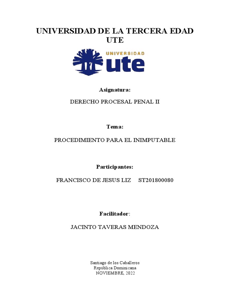Procedimiento para El Inimputable | PDF | Derecho penal | Gobierno