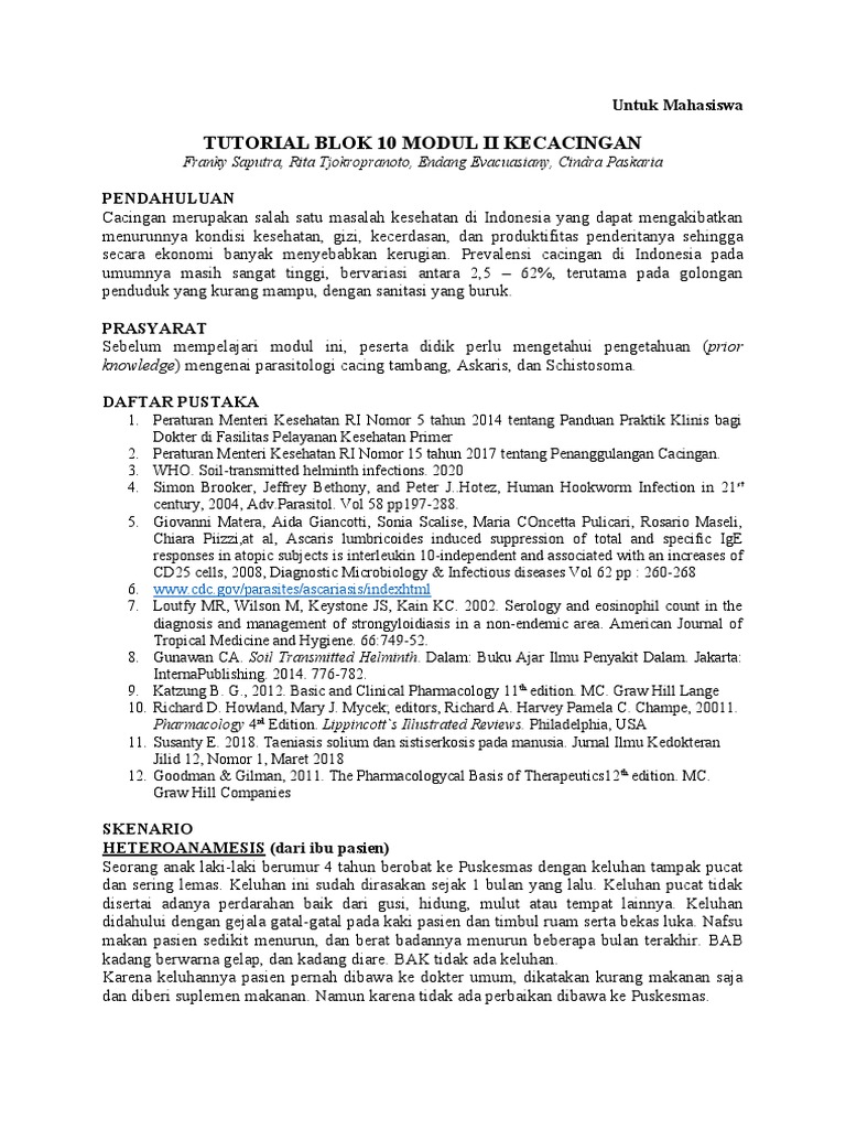 Skenario Modul 2 Blok 10 2022 | PDF