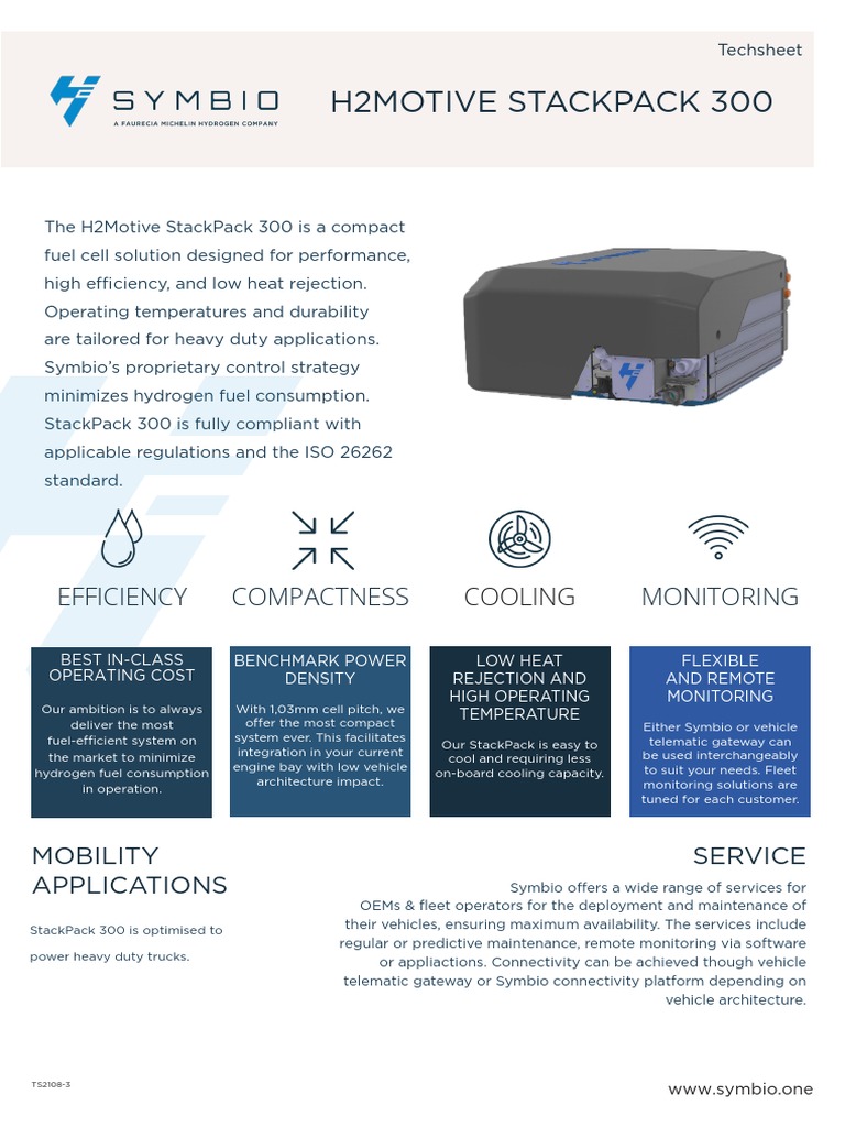 StackPack 300 Techsheet | PDF | Fuel Efficiency | Fuel Cell