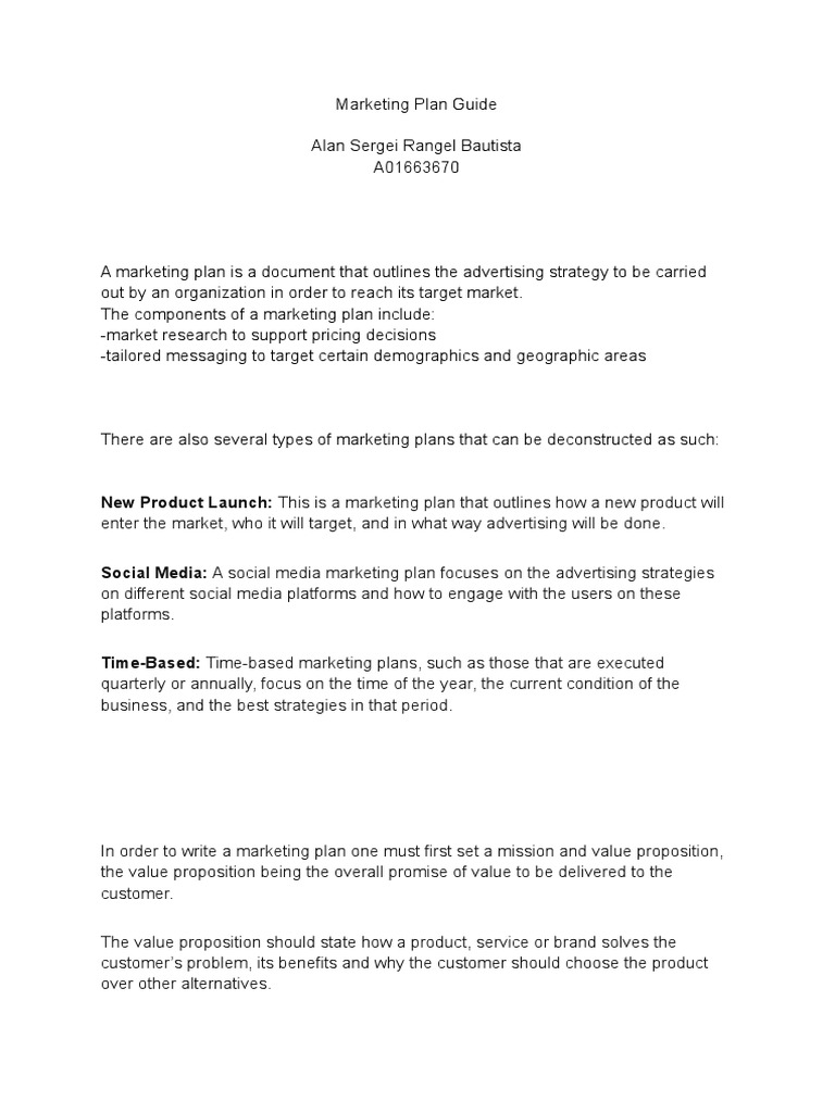 Marketing Plan Guide | PDF | Marketing | Social Media Marketing