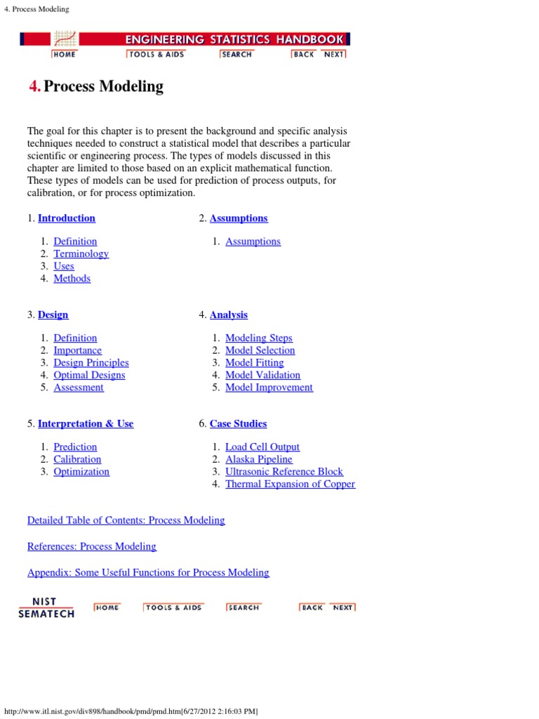 Engineering Statistics Handbook 4. Process Modeling | PDF | Regression ...