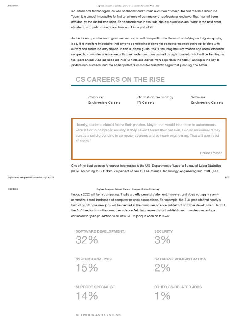 Computer Science Career Insights | PDF | Programmer | Teachers