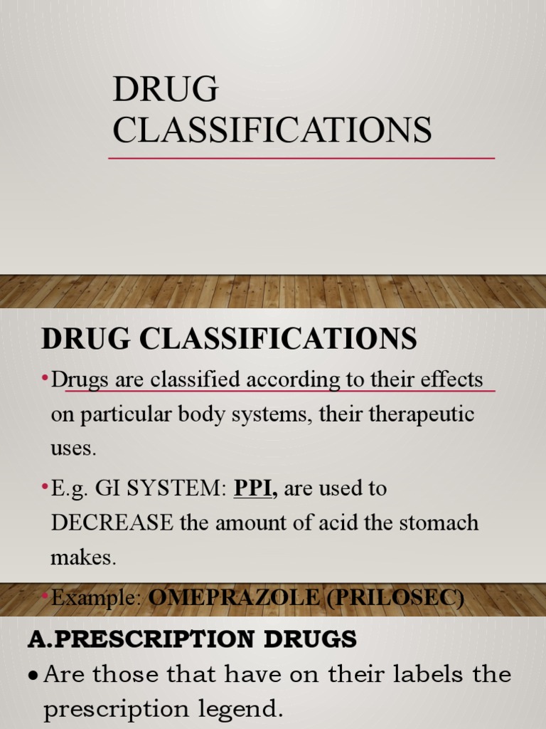 Drug Classifications | PDF | Prescription Drugs | Over The Counter Drug