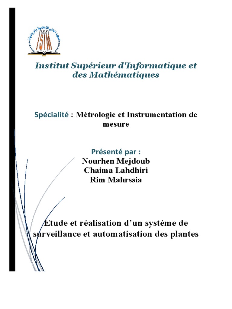 Rapport PFA 2 | PDF | Irrigation | Arduino