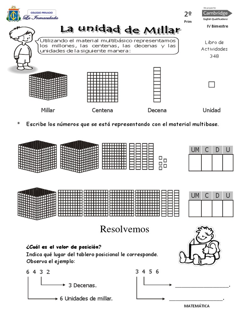 2° Mat IVBim Nº1 Unidad de Millar | PDF