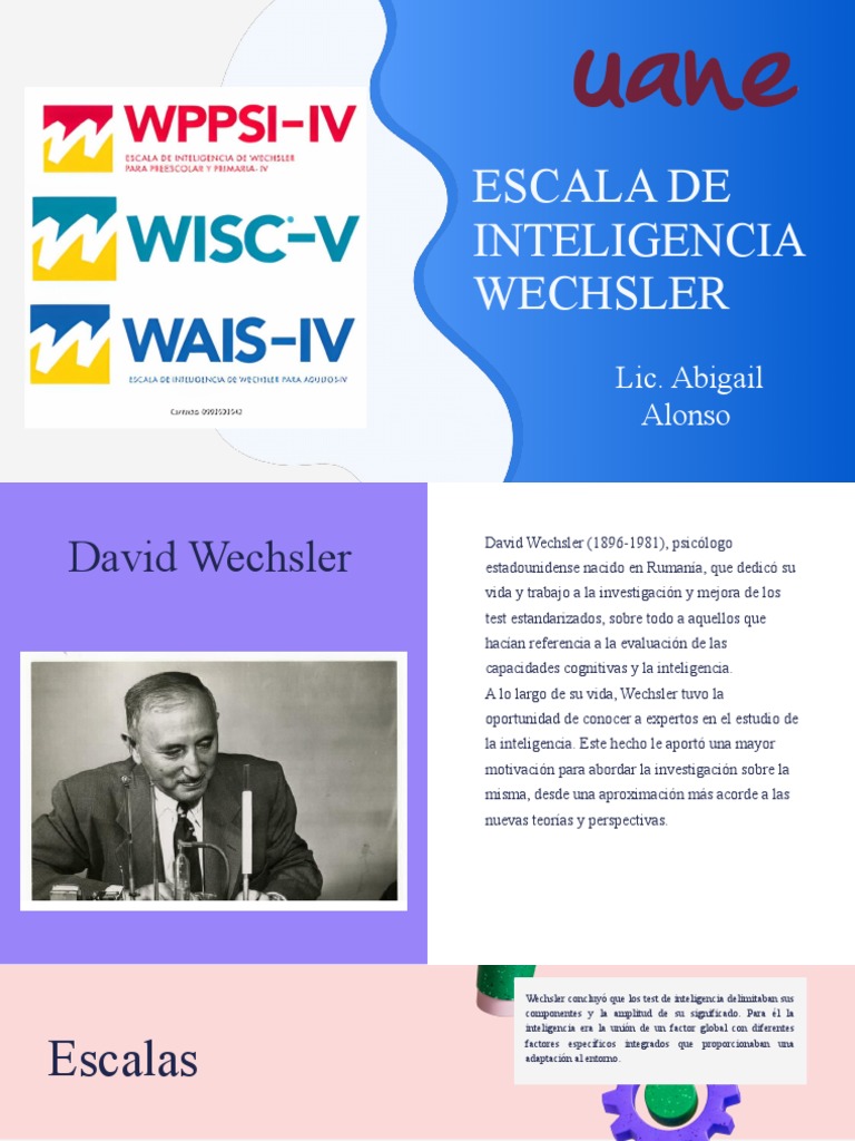 Wechsler | PDF | Escala de inteligencia para adultos de Wechsler | Inteligencia