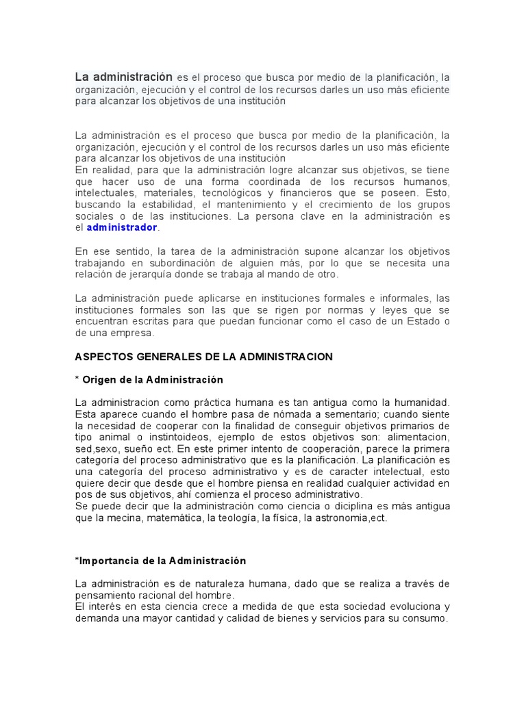 Proceso Administrativo y Su Importancia | PDF | Planificación | Business