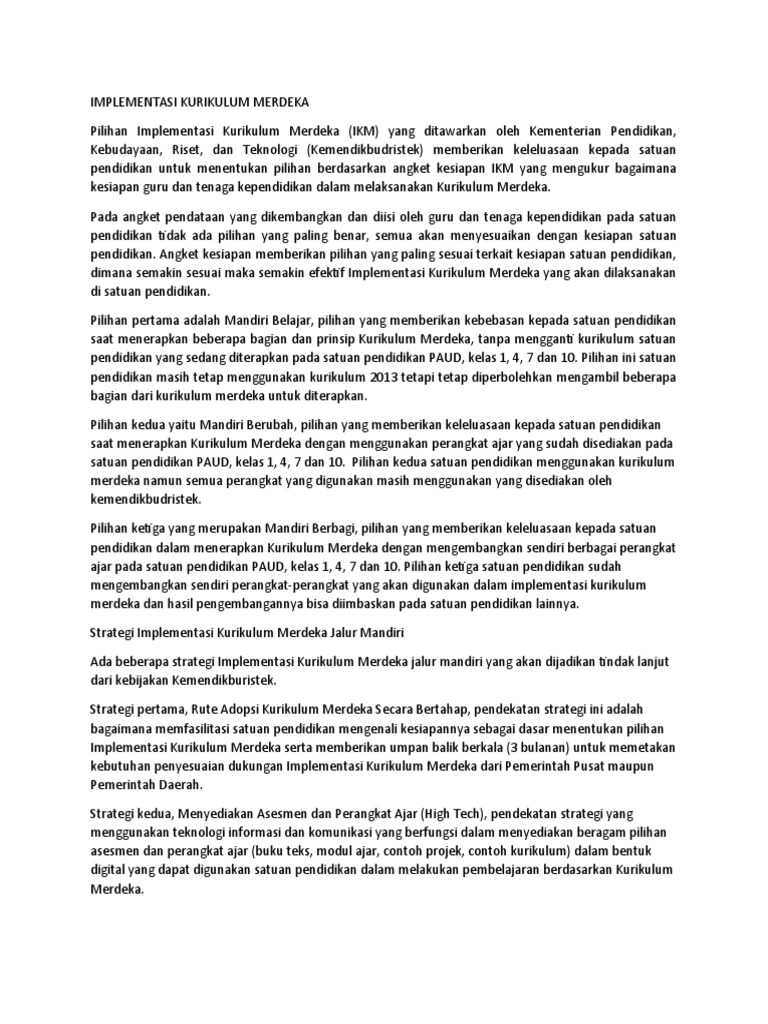 Implementasi Kurikulum Merdeka | PDF | Seni | Komputer