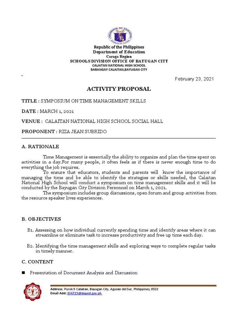 Group 7 - Activity Proposal | Download Free PDF | Behavior Modification | Learning