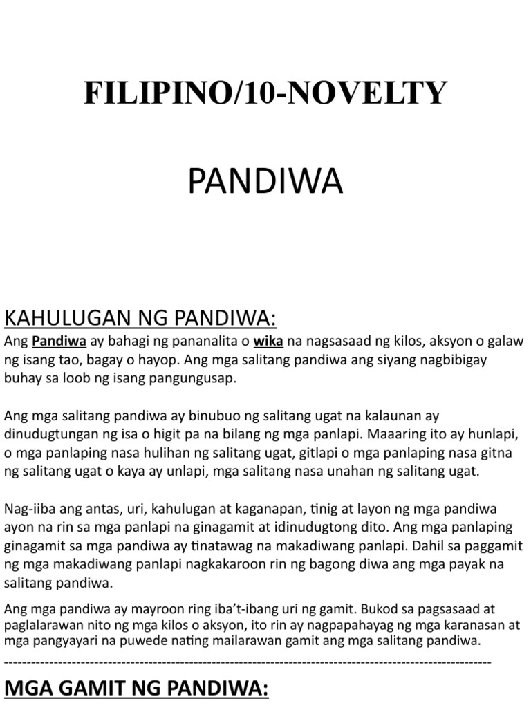 Filipino Pandiwa v.2 | PDF