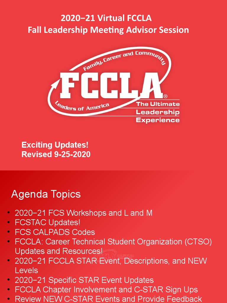 5-2020-2021 CDE and FCCLA STAR Updates Revised | PDF | Cupcake