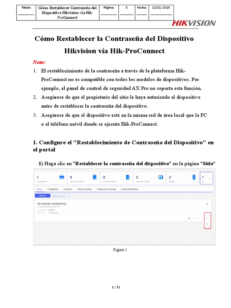 Cómo Restablecer La Contraseña de Dispositivos Hikvision Vía Hik-ProConnect | PDF | Contraseña ...