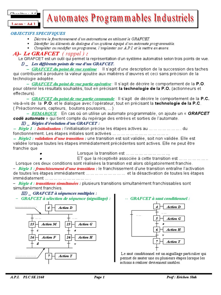 A4 Automate Programmable Industriel-2019 | PDF | Programme informatique ...