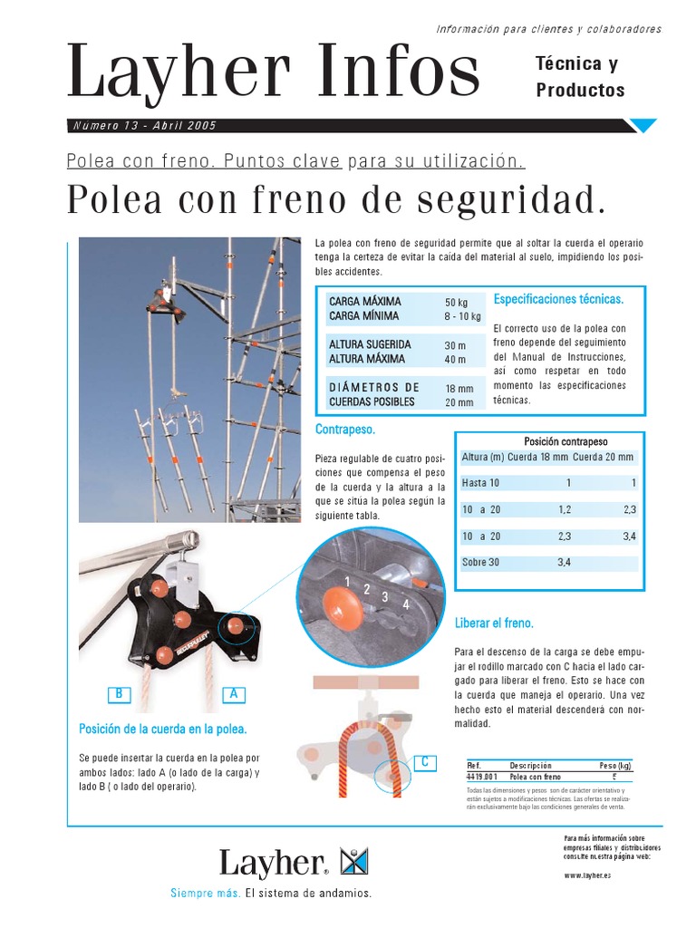 Layher Polea Con Freno | PDF