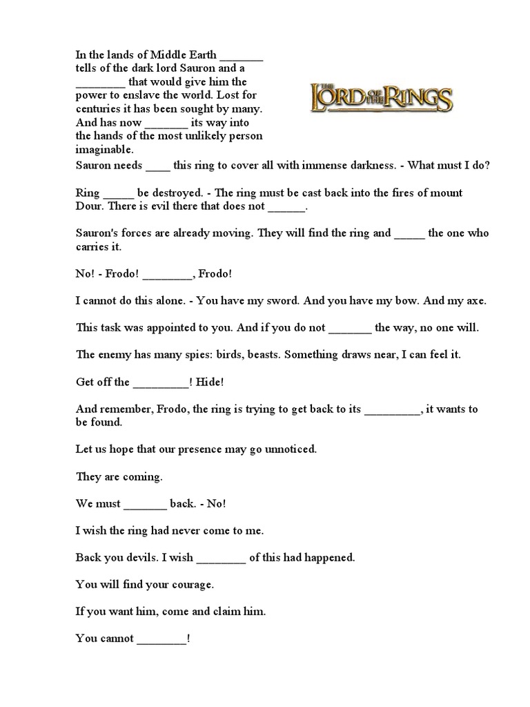 LOTR The-Fellowship-Of-The-Ring | PDF