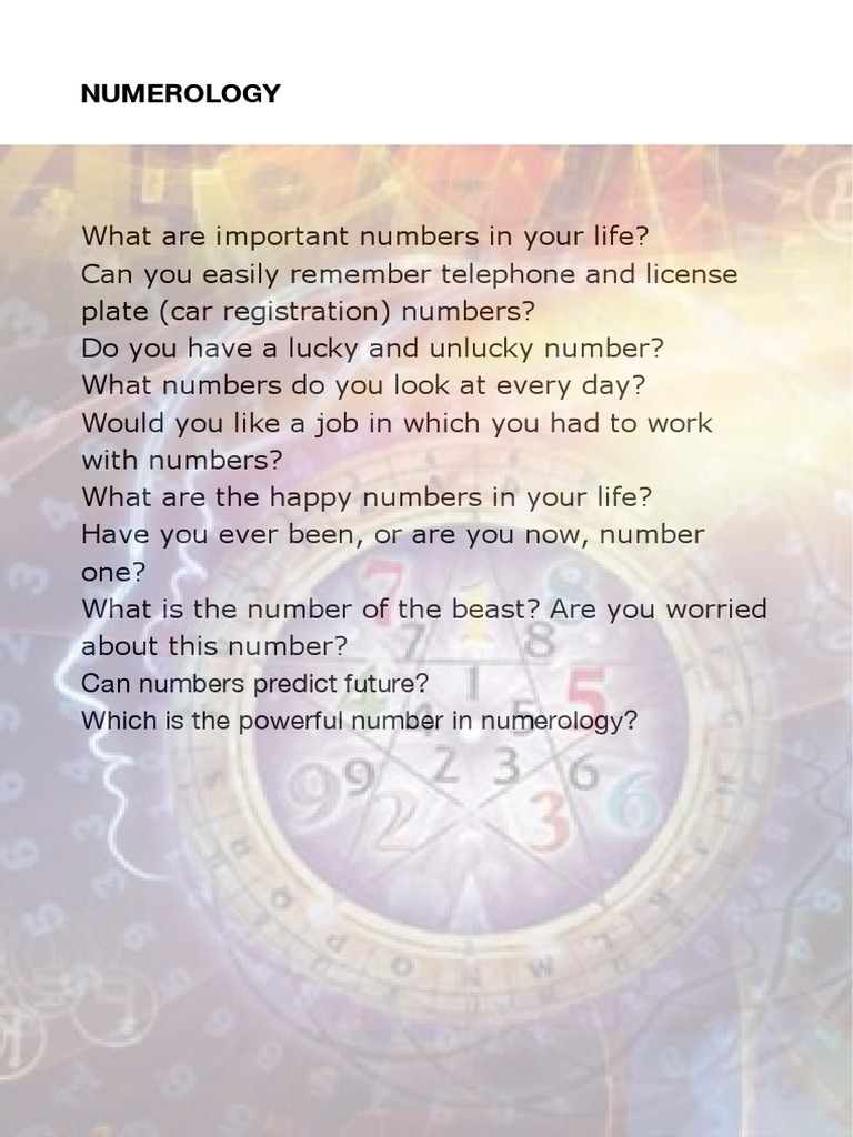 Numerology Speaking PDF | PDF