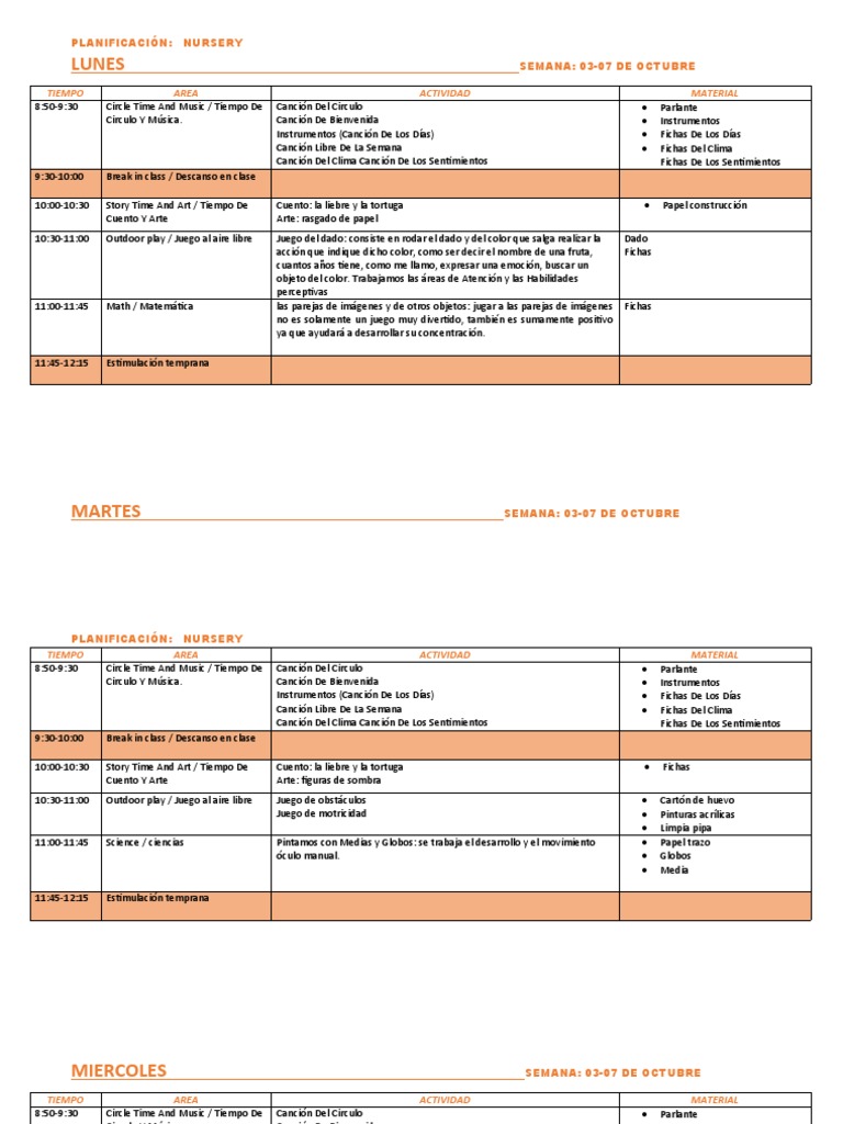 Planificacion Diciembre | PDF