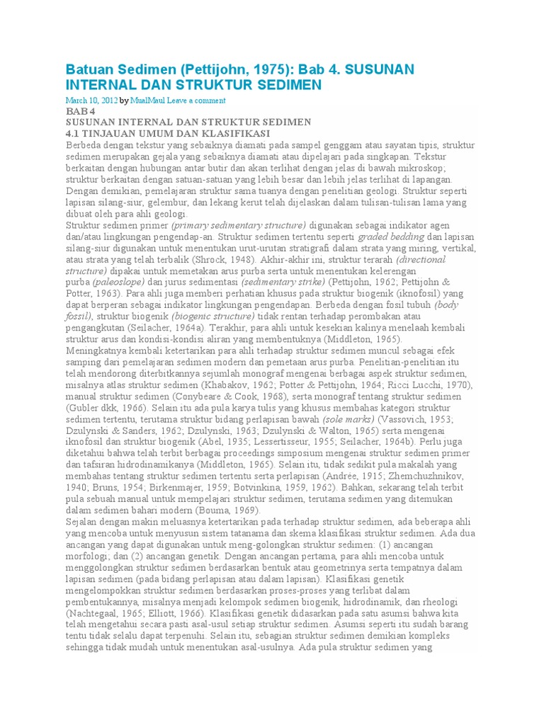 THE INTERNAL ARRANGEMENT AND SEDIMENTARY STRUCTURES | PDF