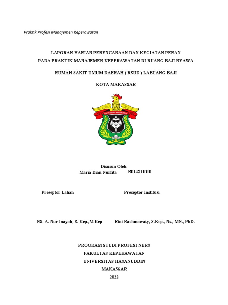 Laporan Harian - Maria Dian Nurfita - R014211010 | PDF