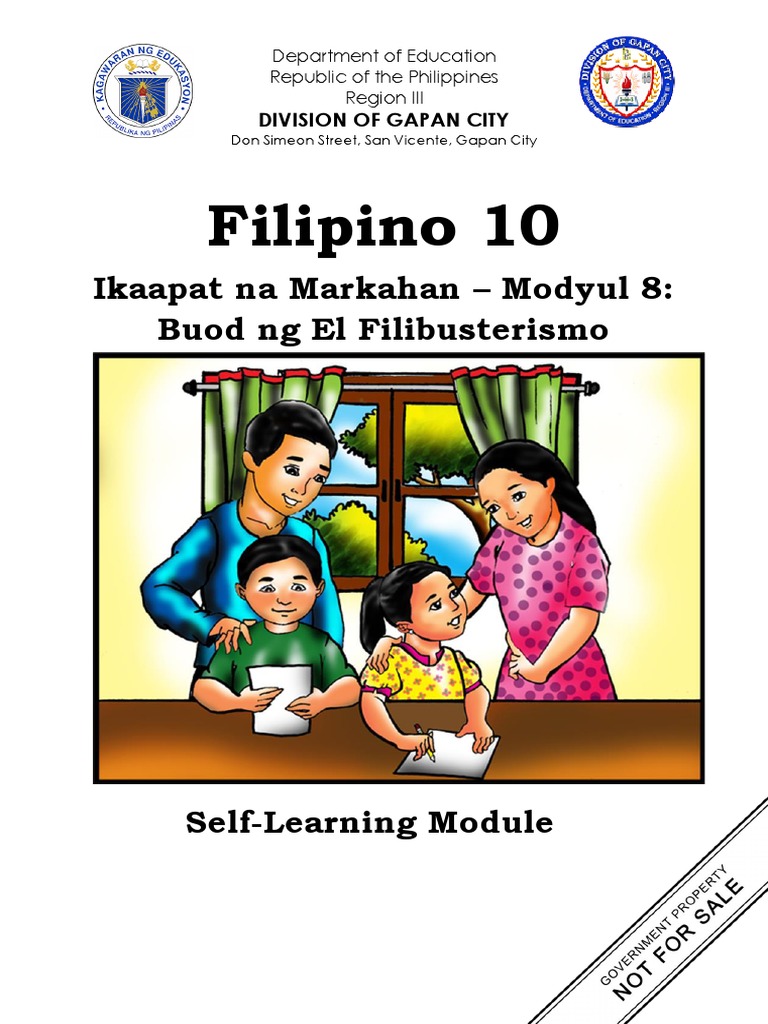 Filipino 10: Ikaapat Na Markahan - Modyul 8: Buod NG El Filibusterismo | PDF