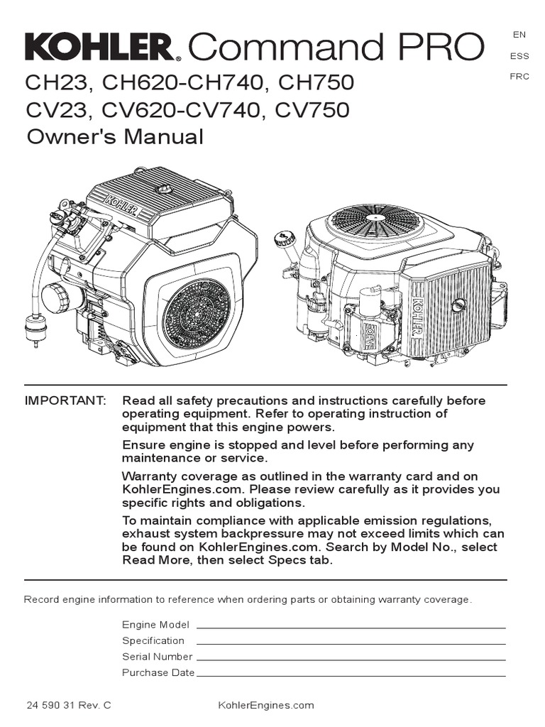 Kohler-Command-Pro-24 590 31 en | PDF | Gasoline | Motor Oil