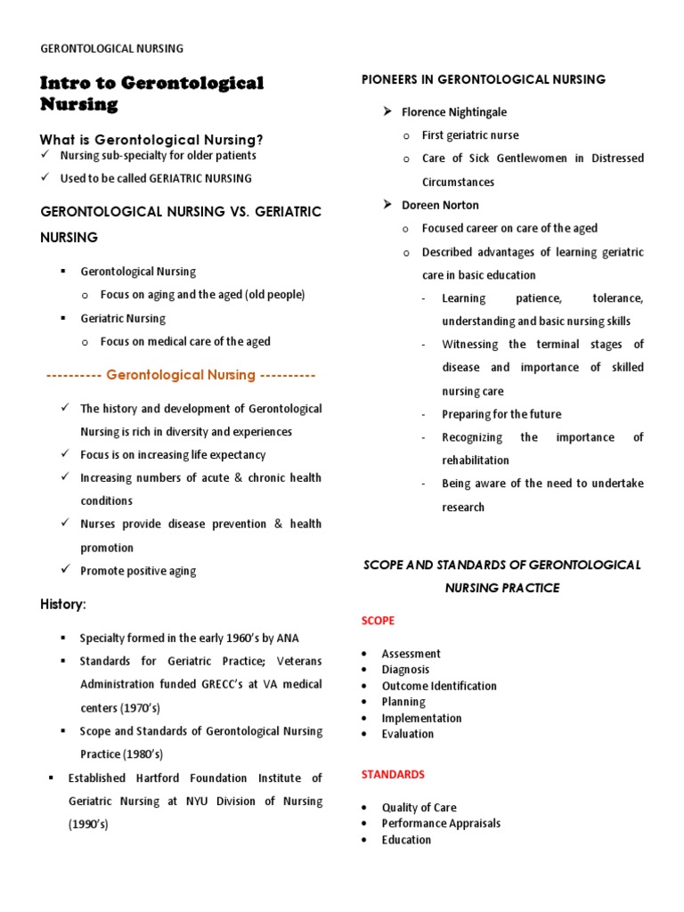 Importance of Gerontological Nursing | PDF | Speech | Dementia
